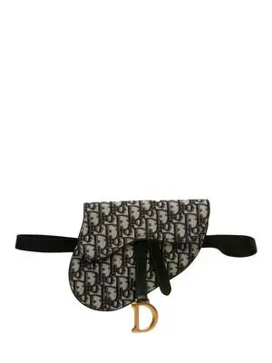 Dior Oblique Canvas Saddle Belt Bag - Blue