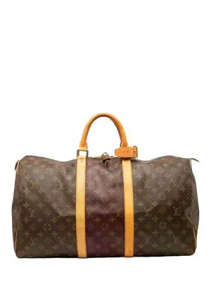 LOUIS VUITTON Monogram Keepall 50 Travel Bag - Brown