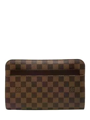 LOUIS VUITTON Damier Ebene Saint Louis Pochette Clutch Bag - Brown