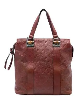 Gucci Bamboo Bar Tote Bag - Red