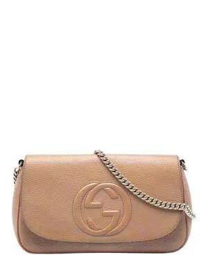 Gucci Soho Chain Flap Crossbody Bag - Brown