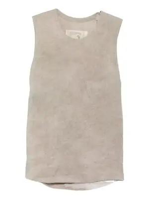 ZIGGY CHEN Crinkled Texture Vest - Grey