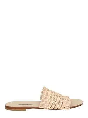 Casadei Woven Fringe Detail Sandals - Neutrals