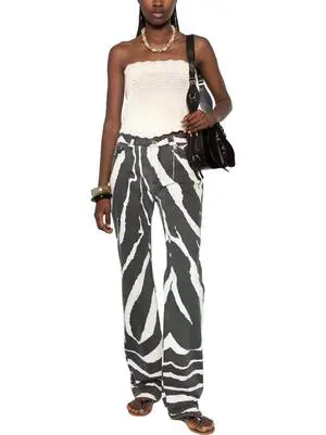 Roberto Cavalli 2000s Zebra-print Jeans - Black