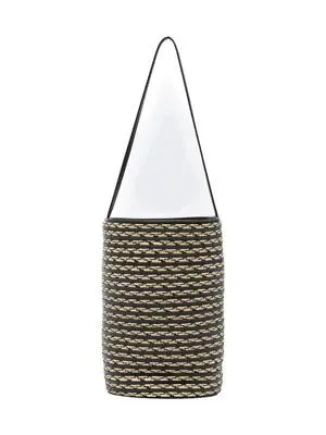 THE ROW Small Beau Raffia Tote - Black
