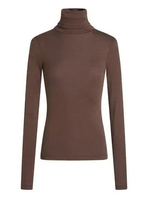RÓHE Merino Wool Turtleneck Sweater - Chocolate