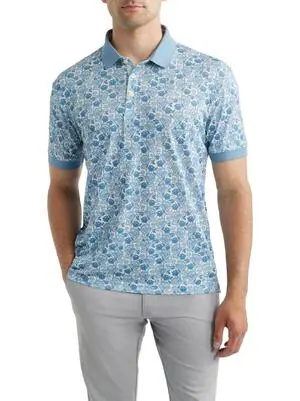 SWANNIES Haven Floral Performance Golf Polo Blue Shadow