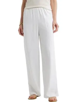 Caslon Pull-on Wide Leg Linen Pants - White