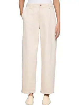 Lafayette 148 New York Kent Barrel Leg Jeans - Washed Ecru