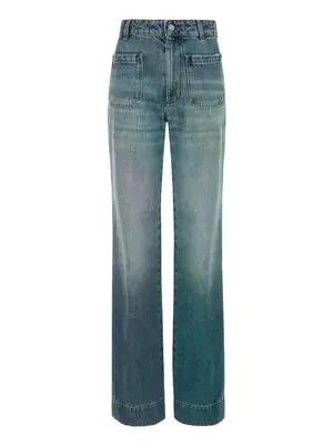 Victoria Beckham Alina Patch-pocket Jeans - Blue