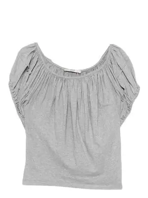Prada 2000s Ruffled Cap-sleeve Top - Grey