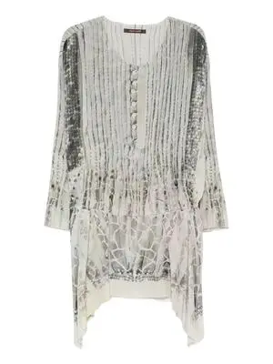Roberto Cavalli 2000s Abstract-print Asymmetric Dress - Grey
