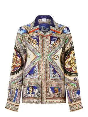 Casablanca Graphic Print Silk Shirt - Neutrals