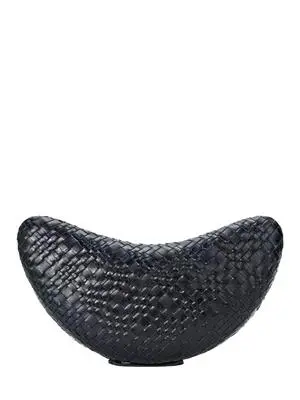 Staud Crescent Woven Clutch Bag - Black