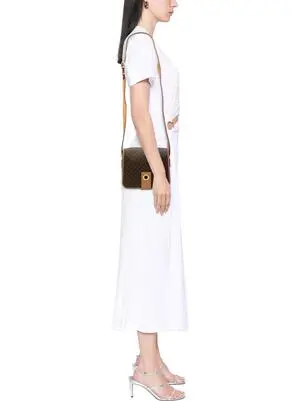 Celine Macadam Coated Canvas Crossbody Bag - Brown