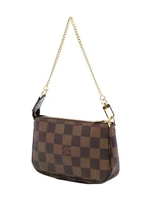 LOUIS VUITTON Damier Ebene Mini Pochette Accessoires Handbag - Brown
