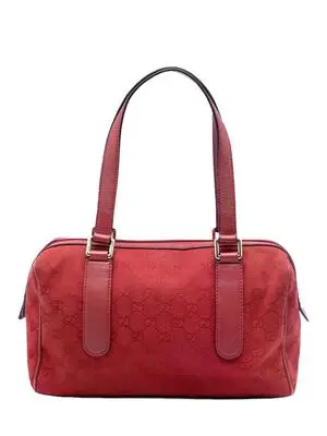 Gucci Gg Canvas Boston Bag - Red