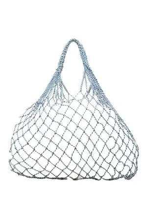 Celine Woven Mesh Cabas Net Tote Bag - Blue