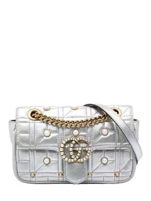 Gucci Gg Marmont Small Shoulder Bag - Silver