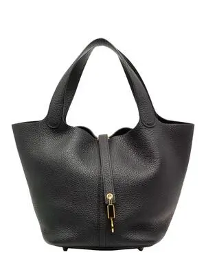 Hermès Clemence Picotin Lock 22 Handbag - Black