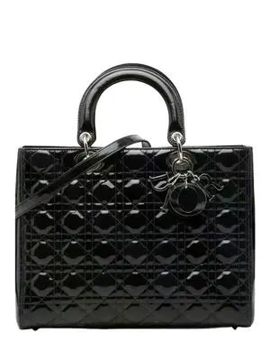DIOR Christian Dior Patent Cannage Lady Dior Satchel