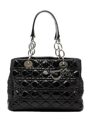 Dior Patent Cannage Soft Zipped Shopping Tote Bag - Black