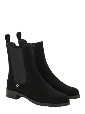 FERRAGAMO Black Leather Chelsea Boots - Nero