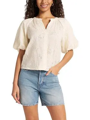 MATTY M Viola Bubble Sleeve Top - Ivory