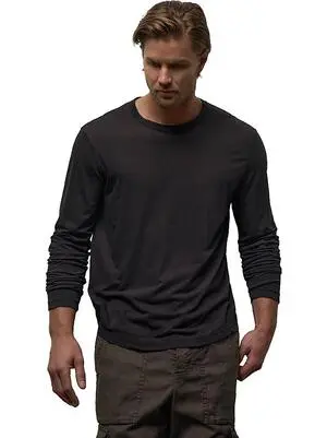 JAMES PERSE Shirttail Hem Crew Tee Black