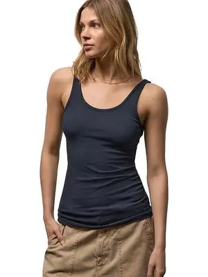 JAMES PERSE Ribbed Cotton Lycra Blend Tank - Deep