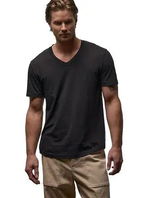 JAMES PERSE Clear Jersey V Neck Tee - Black