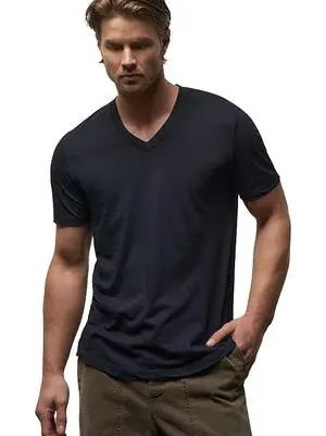 JAMES PERSE Clear Jersey V Neck Tee - Deep