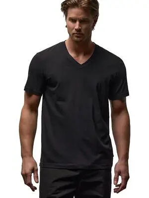 JAMES PERSE Short Sleeve V-neck - Black