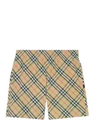 Burberry Check Swim Shorts - Neutrals
