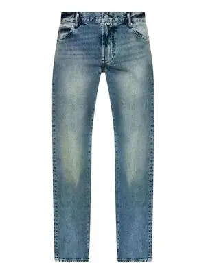 Emporio Armani Faded Straight-leg Jeans - Blue
