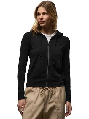 JAMES PERSE James Perse Vintage French Terry Zip-Up Hoodie Black