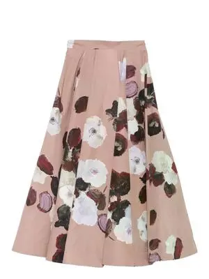 Antonio Marras Floral Print Pleated Midi Skirt - Pink