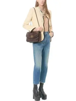Valentino Garavani Silk Linen Canvas Jacket With Velvet Trim - Neutrals