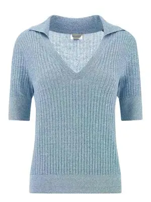 Paul & Shark Urukai Ribbed Knit V-neck T-shirt - Blue