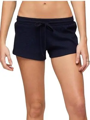 EDIKTED Baila Waffle Shorts - Navy
