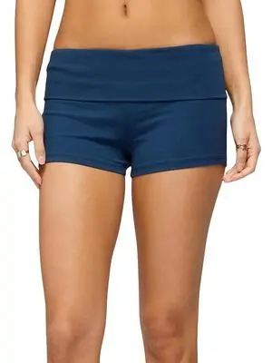 EDIKTED Palo Foldover Shorts - Navy