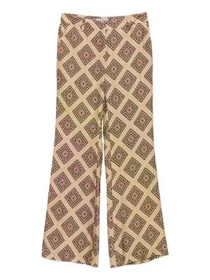 Alberto Biani Geometric Print Silk Trousers - Brown