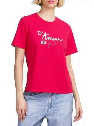 ELLE COLLECTION Graphic T-shirt - Plain Red