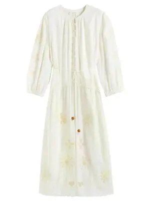 Chinti & Parker Broderie Midi Dress - Neutrals