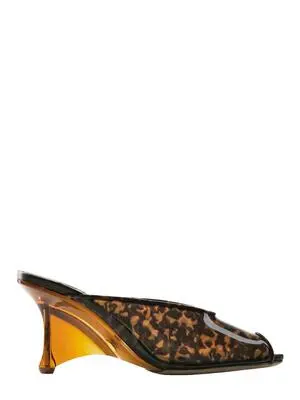 JIMMY CHOO Glace Mule 80 Peep-toe Heels - Brown