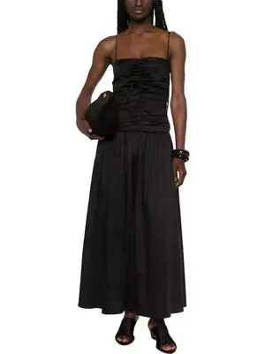 Tove Amina Ruched Midi Dress - Black