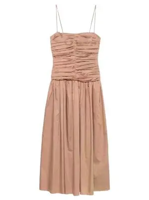 Tove Amina Ruched Bodice Midi Dress - Neutrals