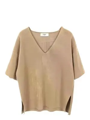 Fendi V-neck Knit Blouse - Neutrals