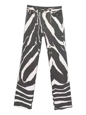 Roberto Cavalli 2000s Zebra-print Jeans - Black
