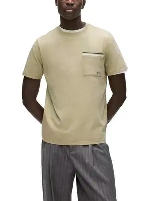 Karl Lagerfeld Striped-pocket T-shirt - Neutrals